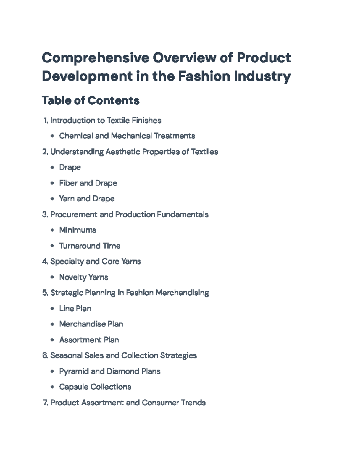 Comprehensive Guide to Fashion Product Development (FASH 401) - Studocu