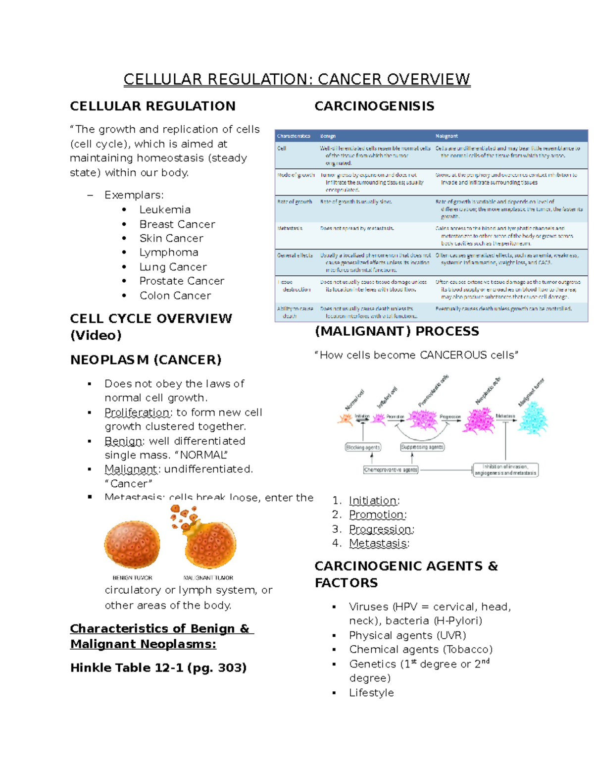 Module 7: Cellular Regulation and Cancer Overview - Studocu