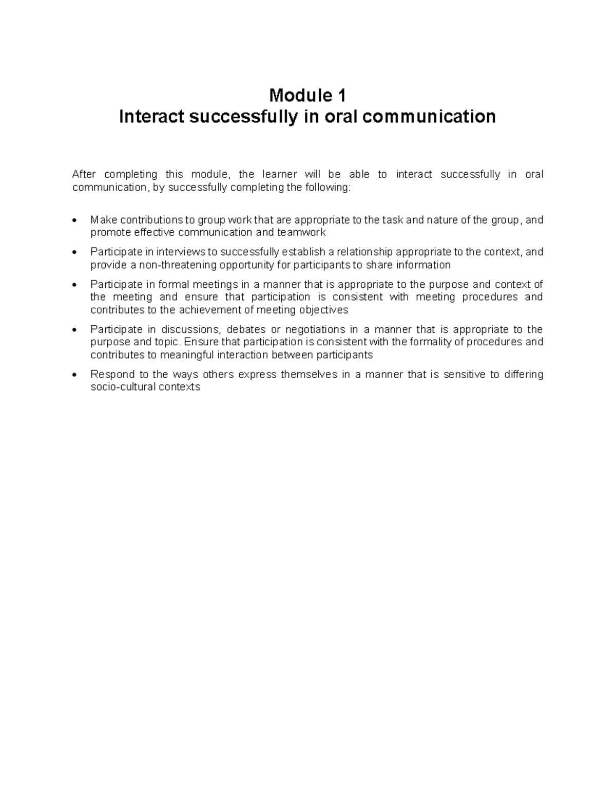 Effective Oral Communication Strategies: Module 1 Overview - Studocu
