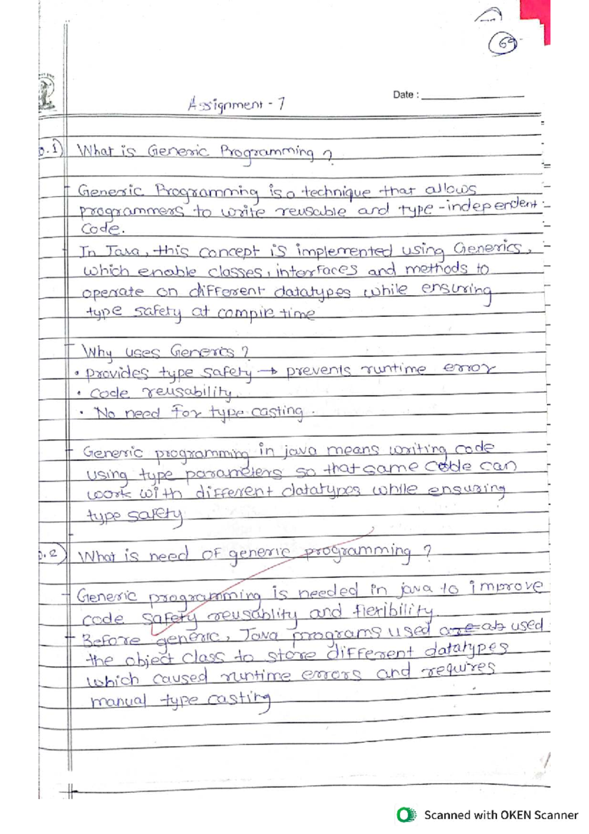 OOP Assignment 7: Understanding Generic Programming in Java - Studocu