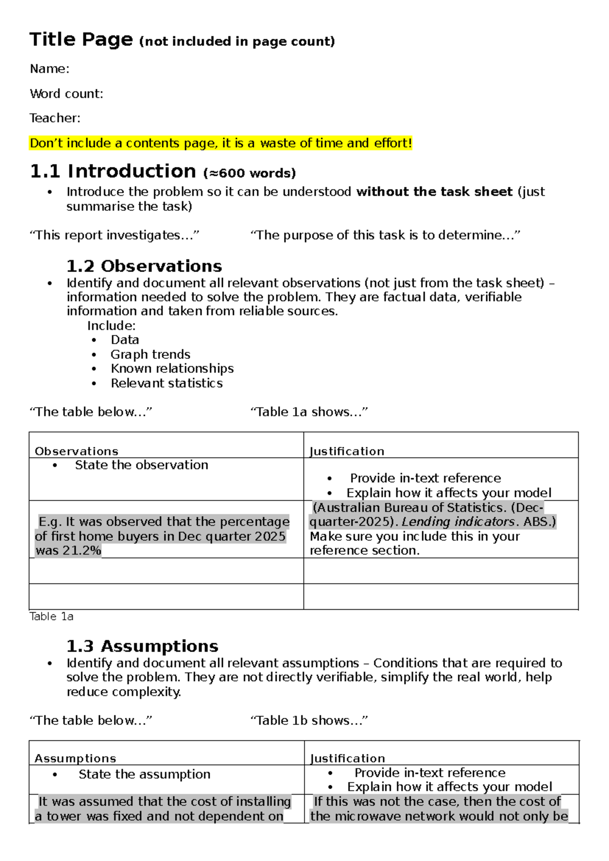 2026 PSMT Template: Observations, Assumptions, and Conclusions - Studocu