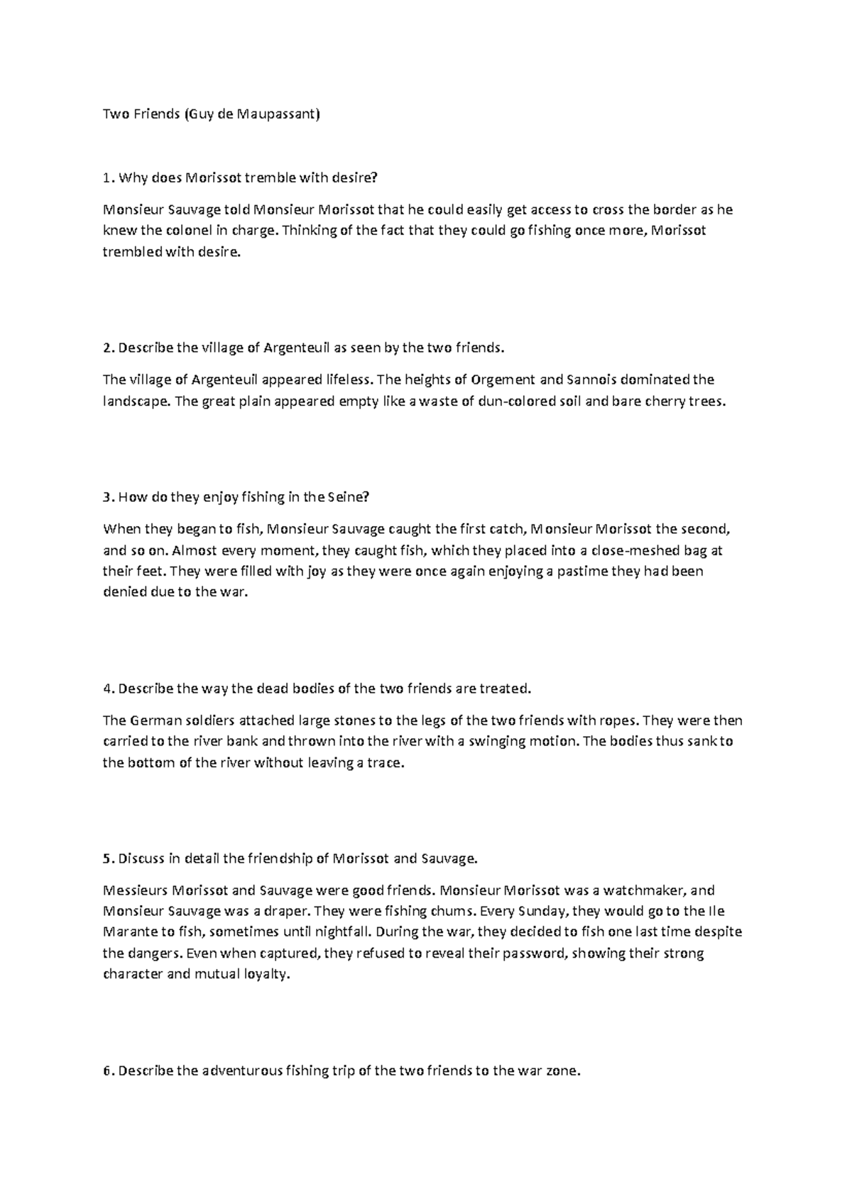 English pdf revised - tata - Two Friends (Guy de Maupassant) Why does ...