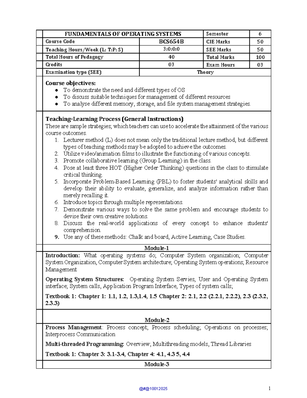 Fundamentals of Operating Systems - BCS654B Course Notes - Studocu