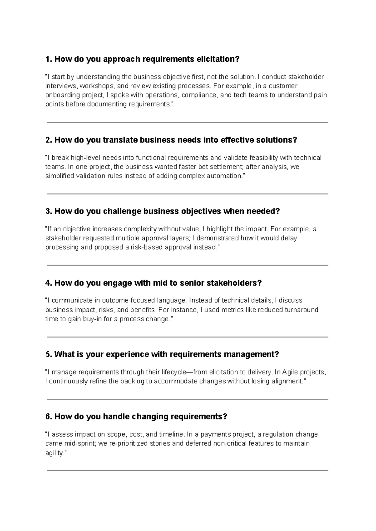 BA Interview Q&A: Strategies for Effective Requirements Elicitation and ...