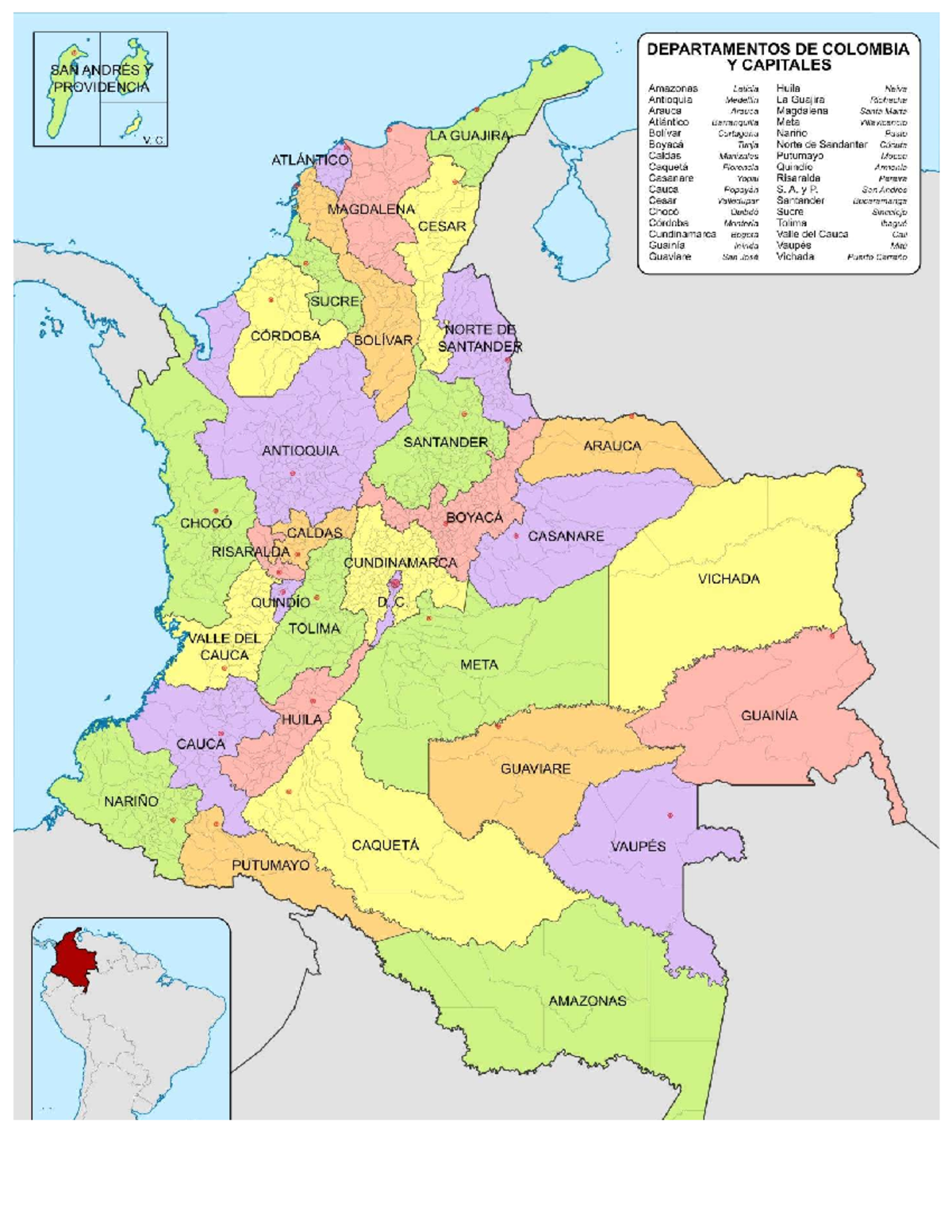 Mapa de Regiones y División Política de Colombia - Studocu