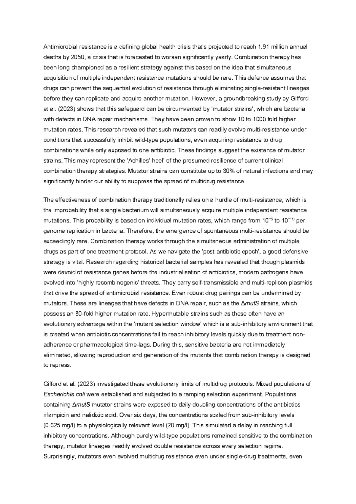 Antimicrobial Resistance & Combination Therapy: Insights from Gifford ...