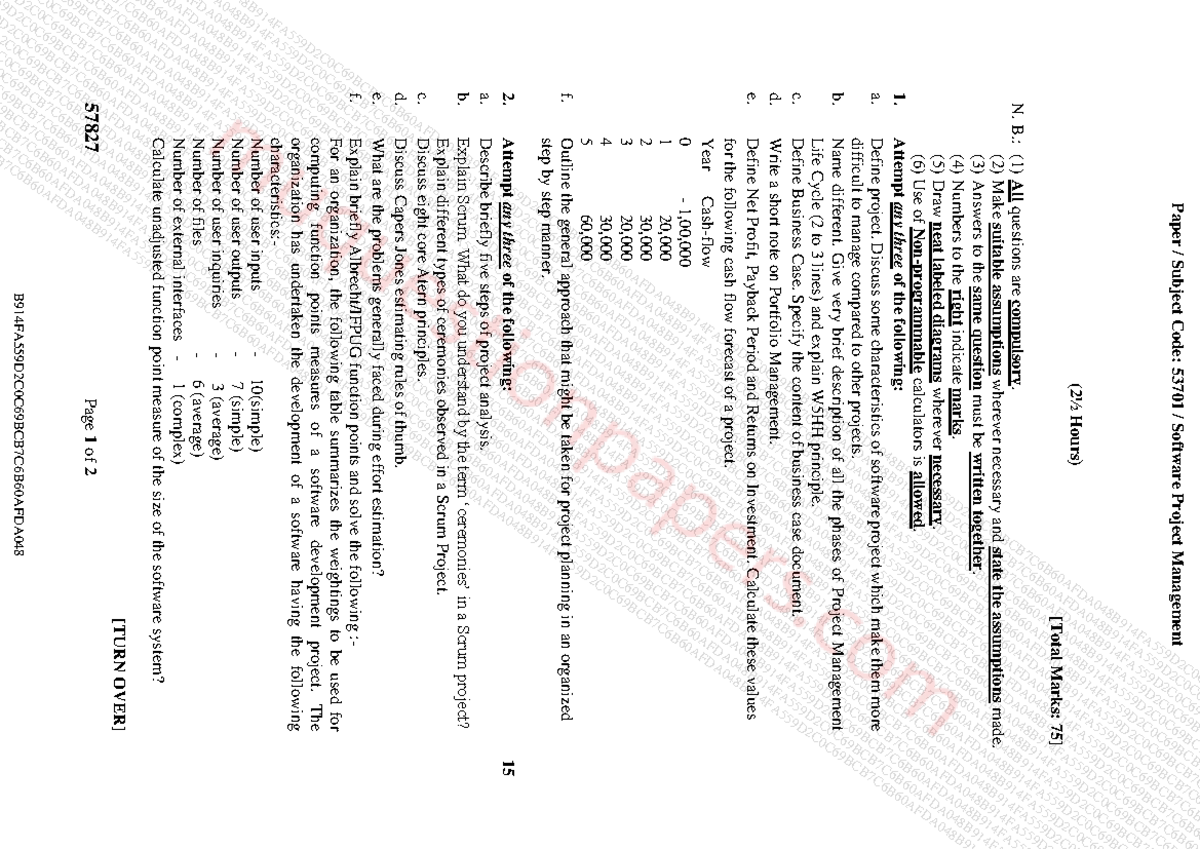 Tybsc-IT SEM5 SPM Final Exam Paper - April 2019 - Studocu
