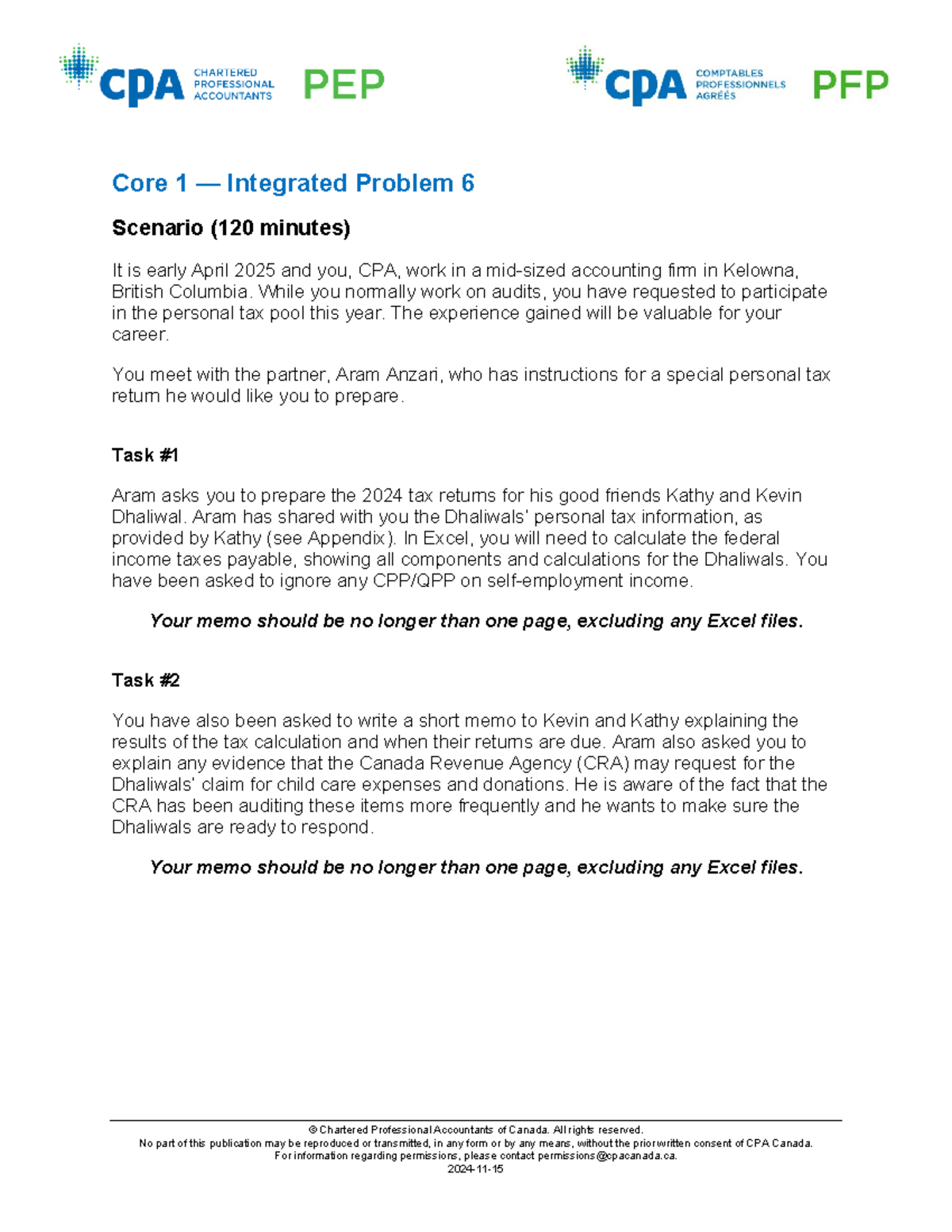 CO1-2501E-IP06 - Integrated Problem 6: Personal Tax Returns for ...
