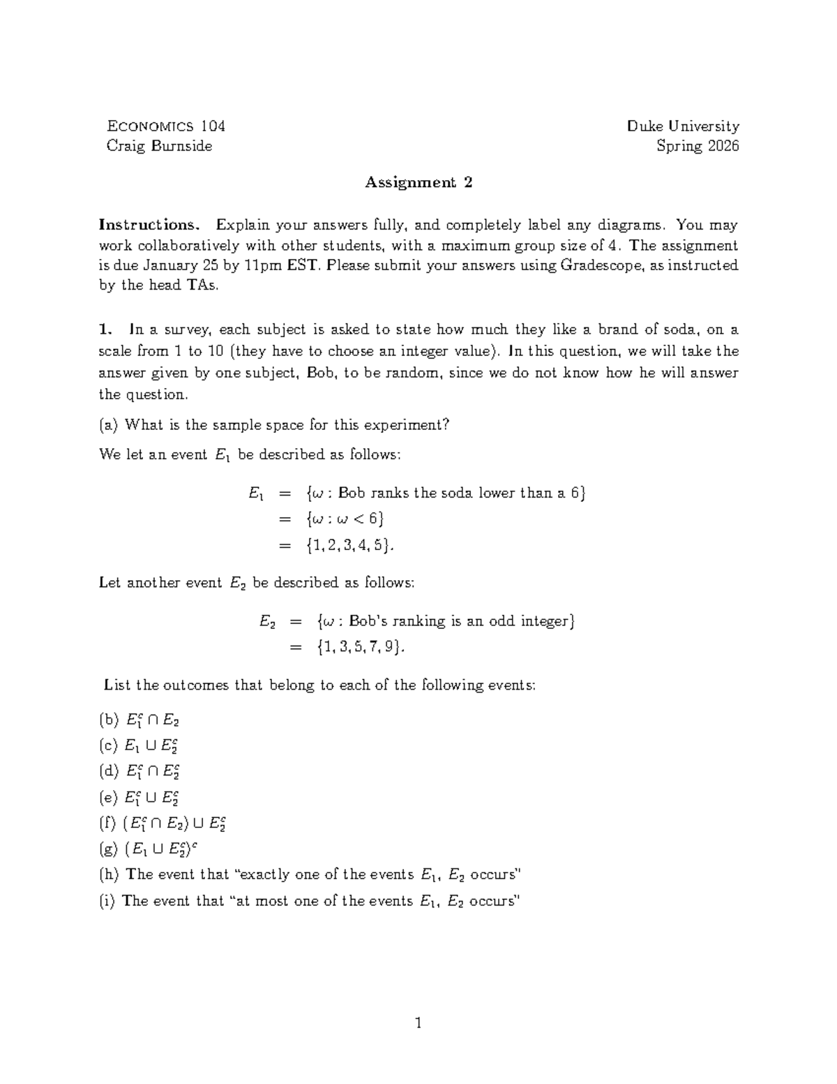 Duke University Spring 2026 Econ 104 A2 Instructions & Guidelines - Studocu