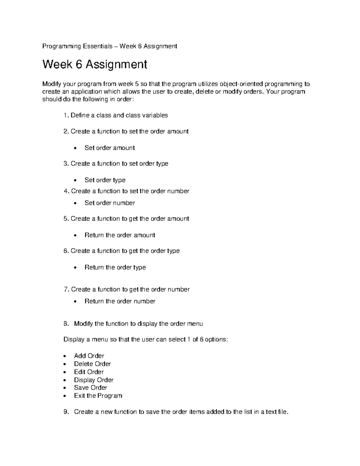 W6A - W6A - Programming Essentials – Week 6 Assignment Week 6 ...