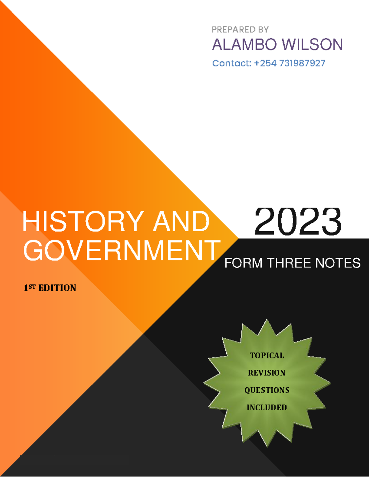 FORM 3 HIST 2023 - Comprehensive Notes on Colonial Rule and Resistance ...