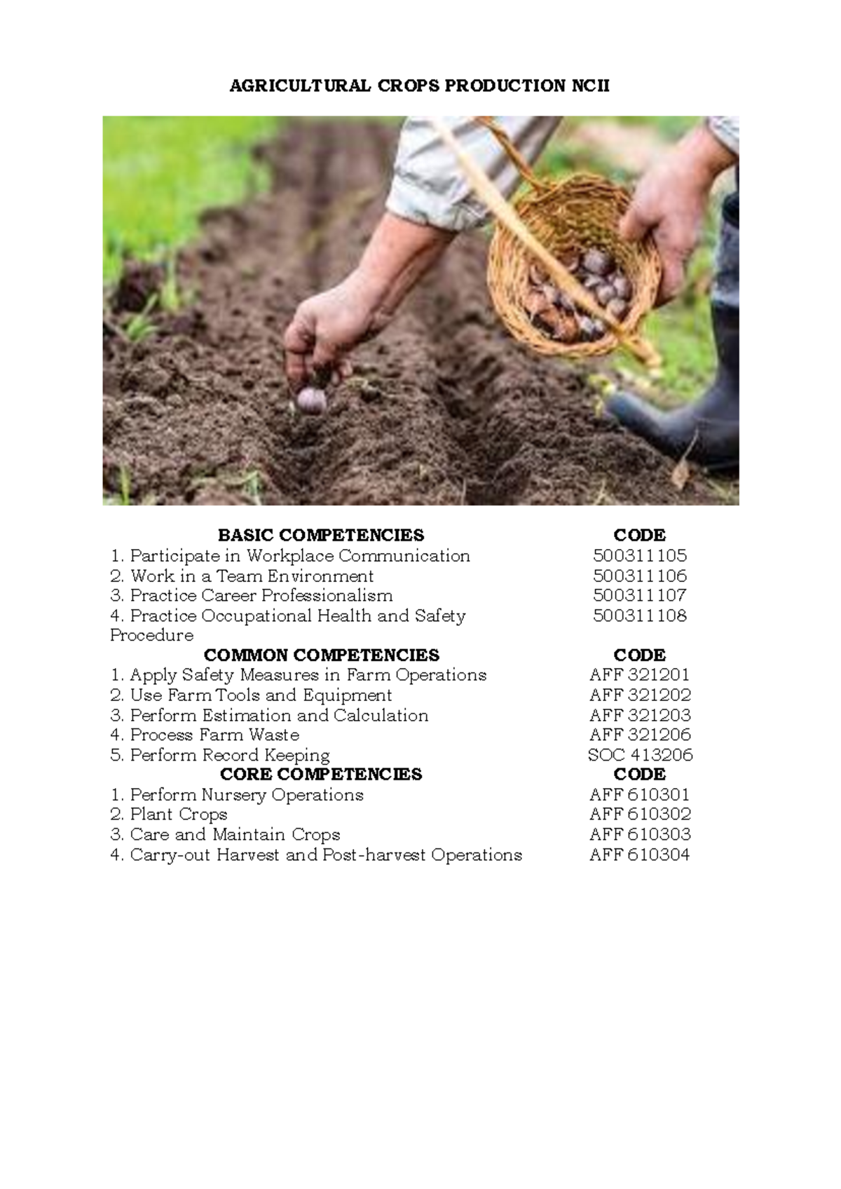 ACP- Reviewer: Agricultural Crops Production NCII Competencies Guide ...
