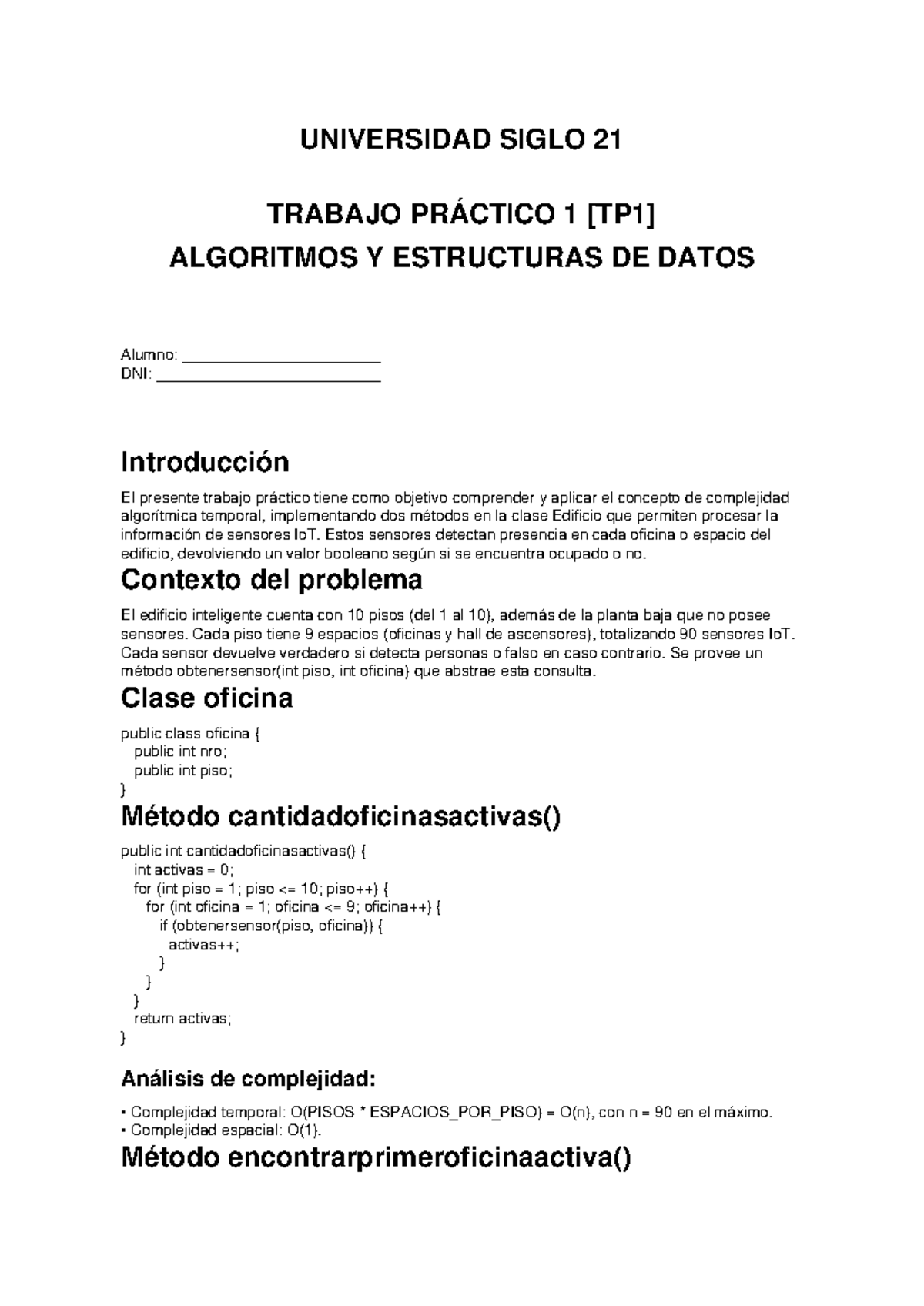 AED1 TP1 Trabajo Práctico: Algoritmos y Estructuras de Datos - Studocu