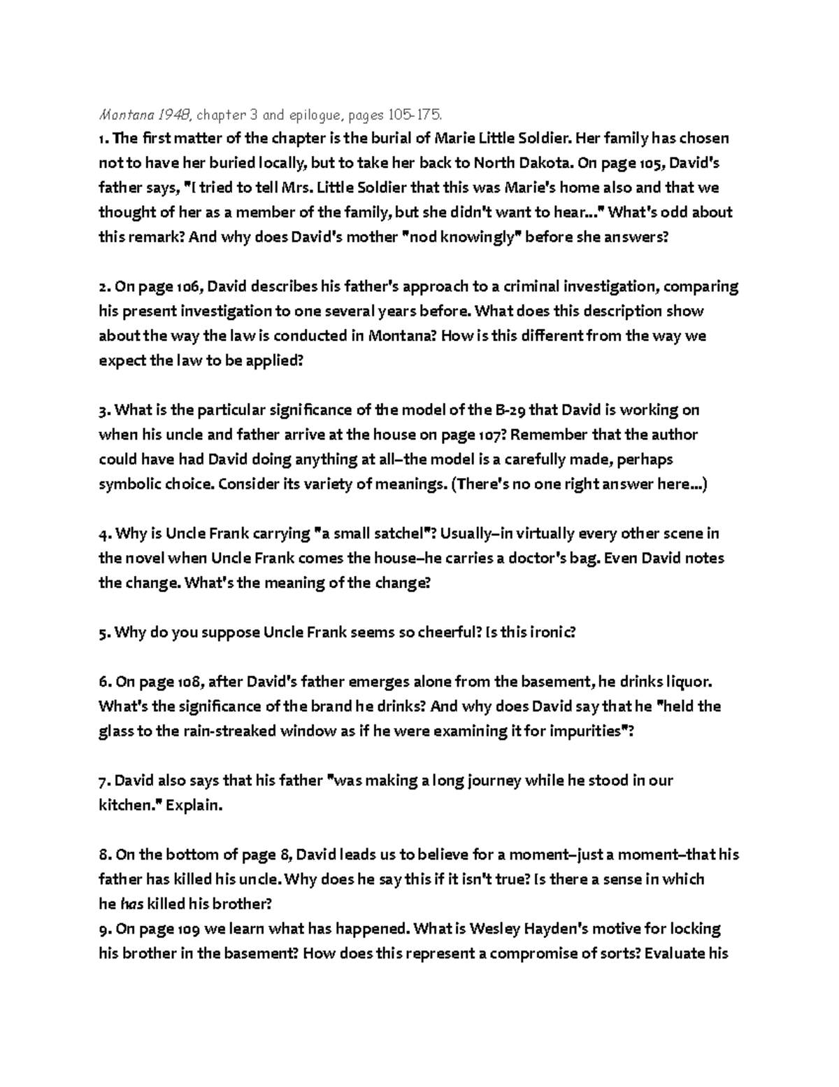 LIT1015 - Study Guide for Montana 1948 Chapter 3 Analysis - Studocu