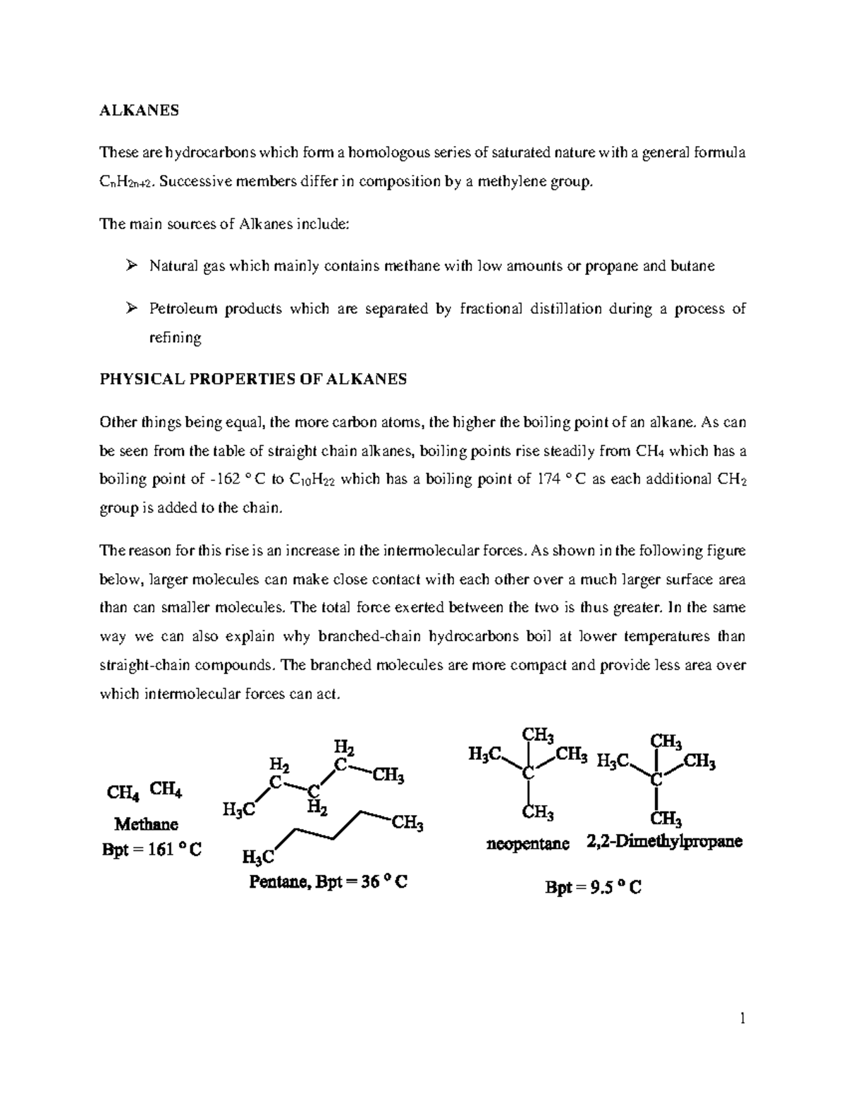 CHEM 101: Alkanes - Properties, Reactions, and Nomenclature Notes - Studocu