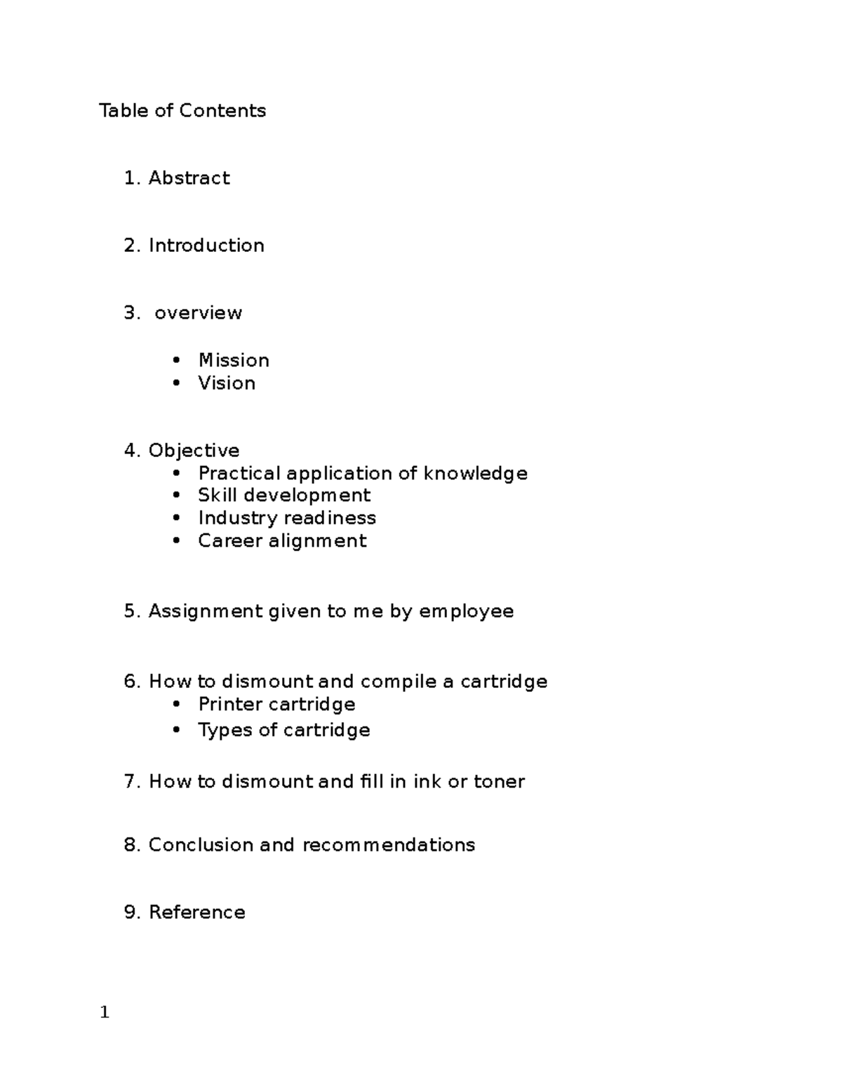 Computer engineering report for destiny and thomsam - Table of Contents ...