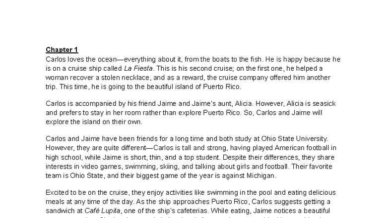 Chapter 1-9: Viaje Perdido - Carlos y Jaime en Puerto Rico - Studocu