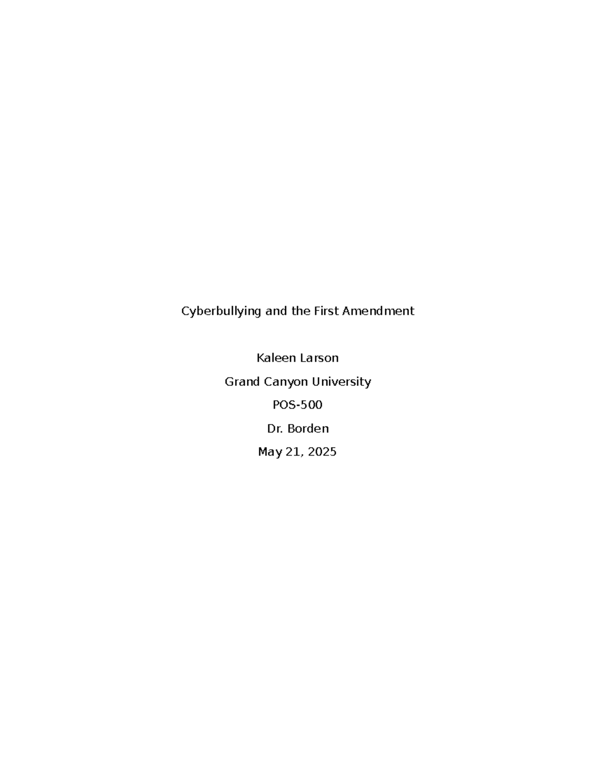 Cyberbullying and the First Amendment: Legal Perspectives and School ...