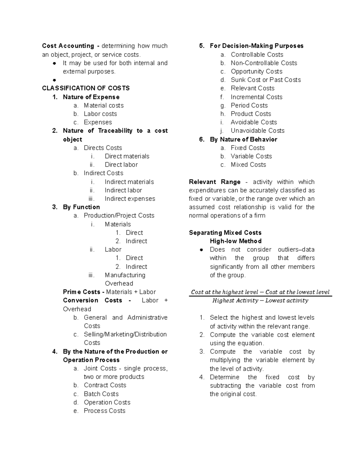 Cost Accounting and Control (Reviewer) - Understanding Cost ...