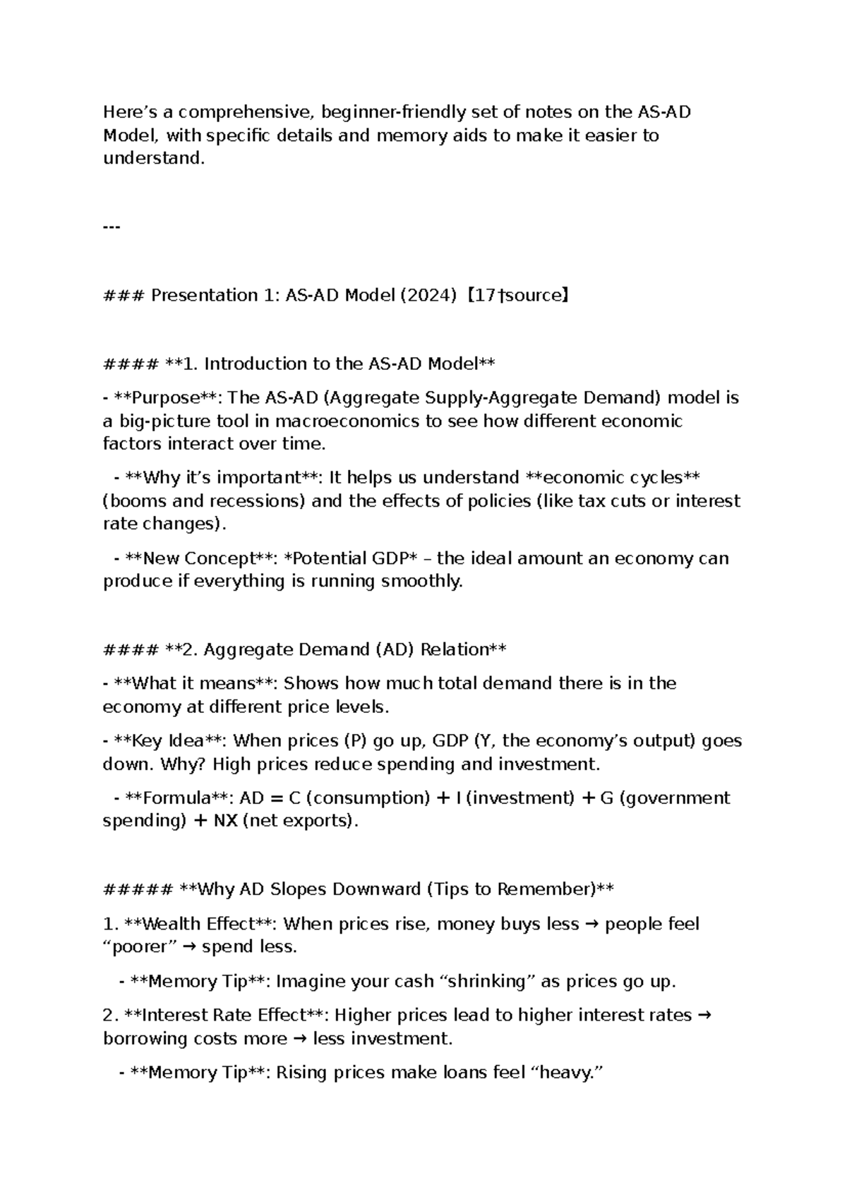 Macro Chp 5: Comprehensive Notes on the Aggregate Demand Model - Studocu