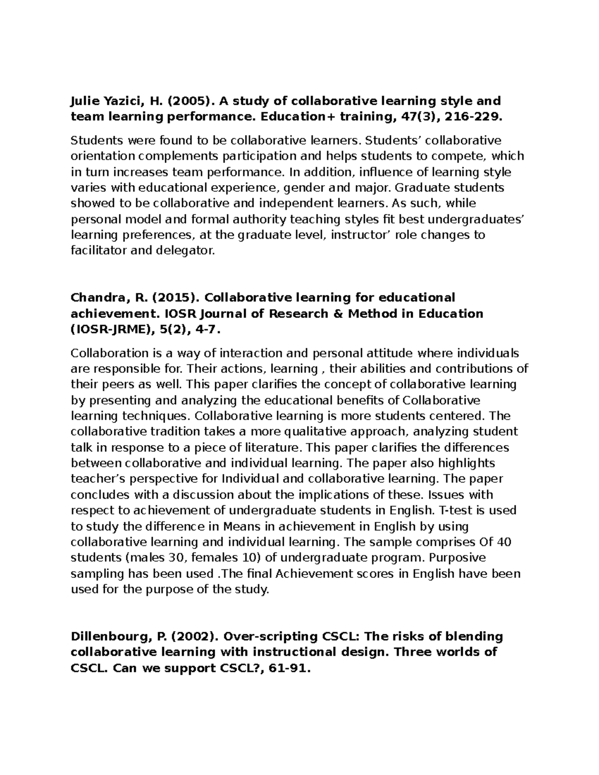 RRL: Collaborative Learning Strategies and Their Impact on Student ...