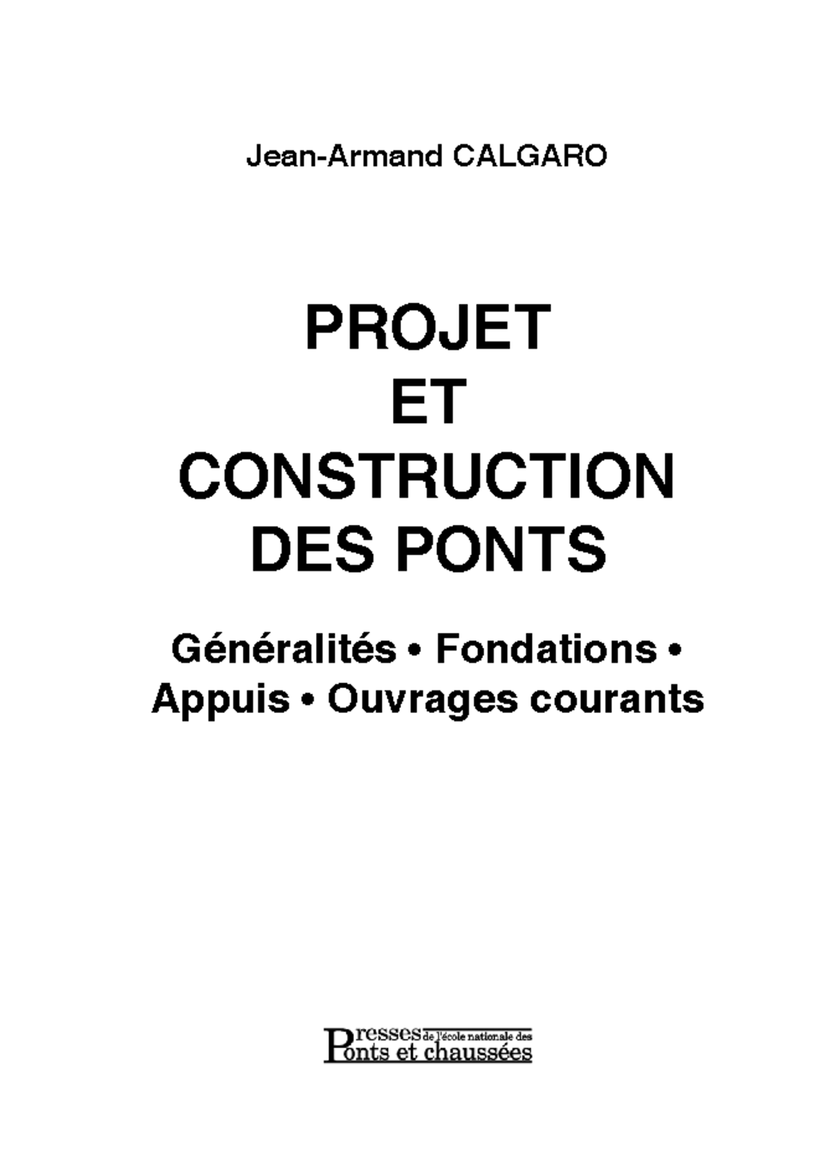 Projet et Construction des Ponts - Guide Technique Complet - Studocu