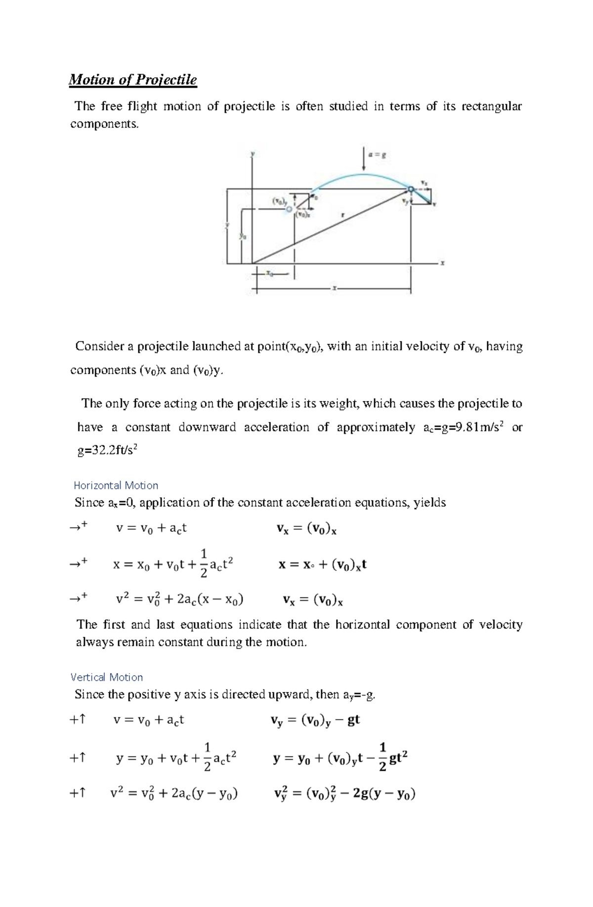 Curvilinear Motion: Projectile Problems & Solutions (ENG 101) - Studocu
