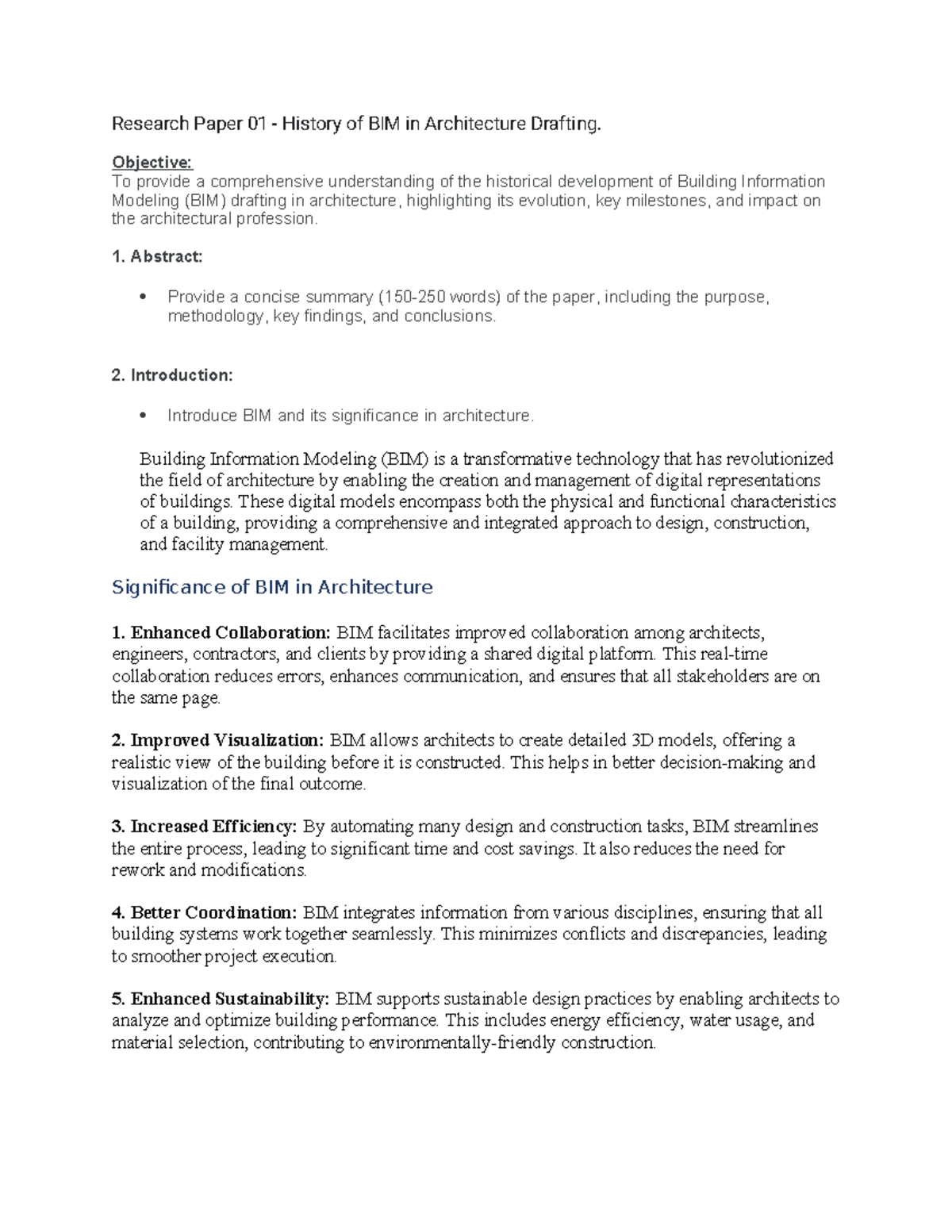 CADD 101: Research Paper on the Evolution of BIM in Architecture - Studocu