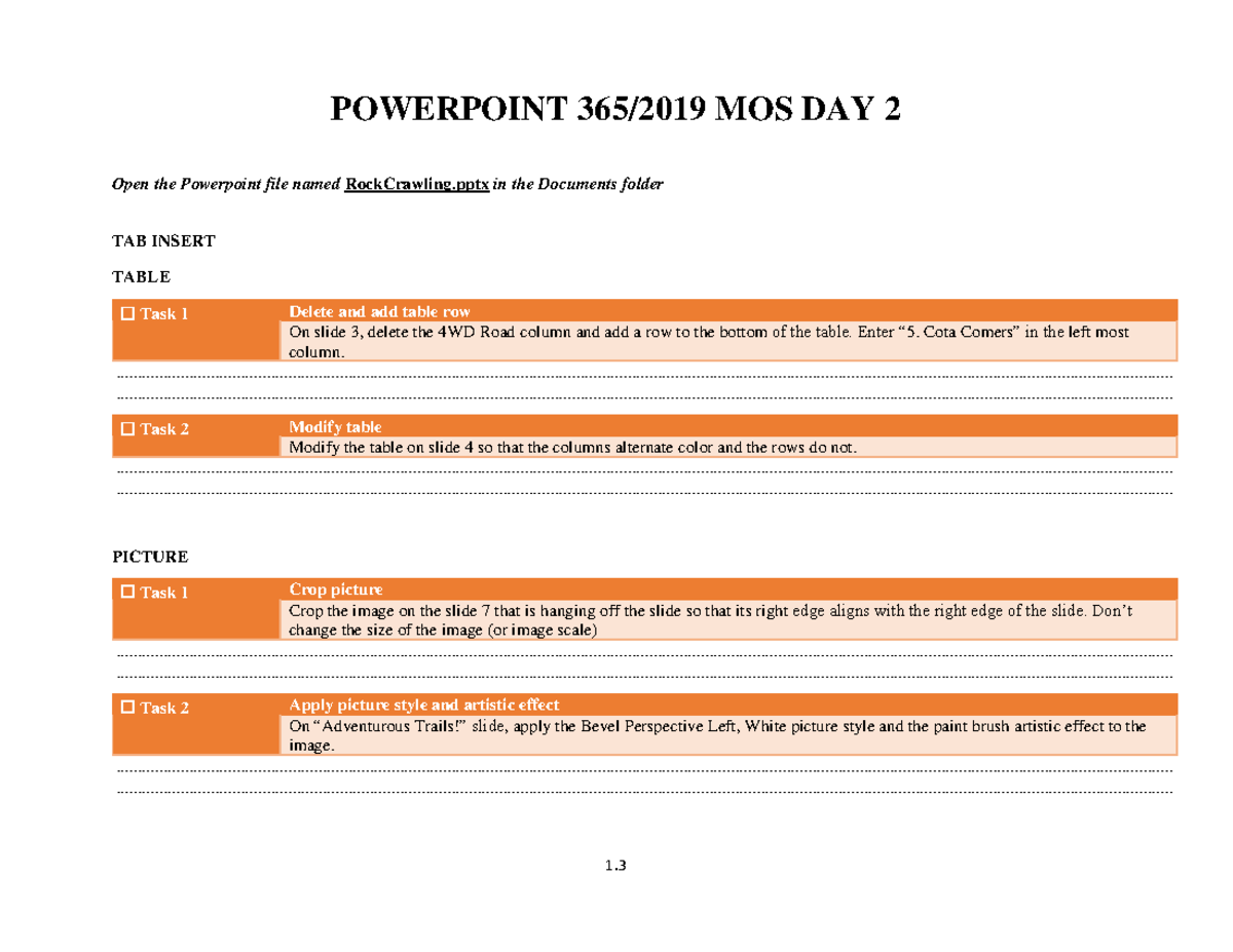 DAY 2 - MOS PPT Day 2 tai lieu The Young - 1. POWERPOINT 365/2019 MOS ...
