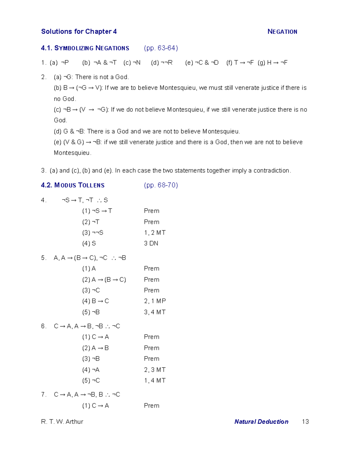 Solutions for Chapter 4: Negation and Inference Techniques - Studocu