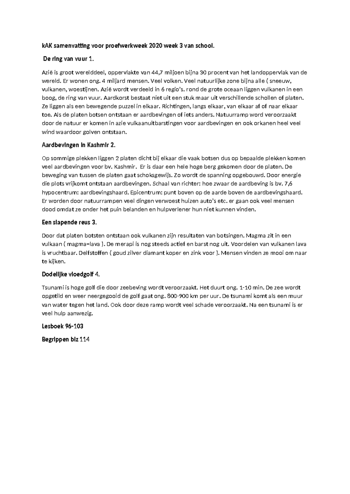 AK Samenvatting Proefwerkweek 2020 Week 3: Natuurrampen in Azië ...