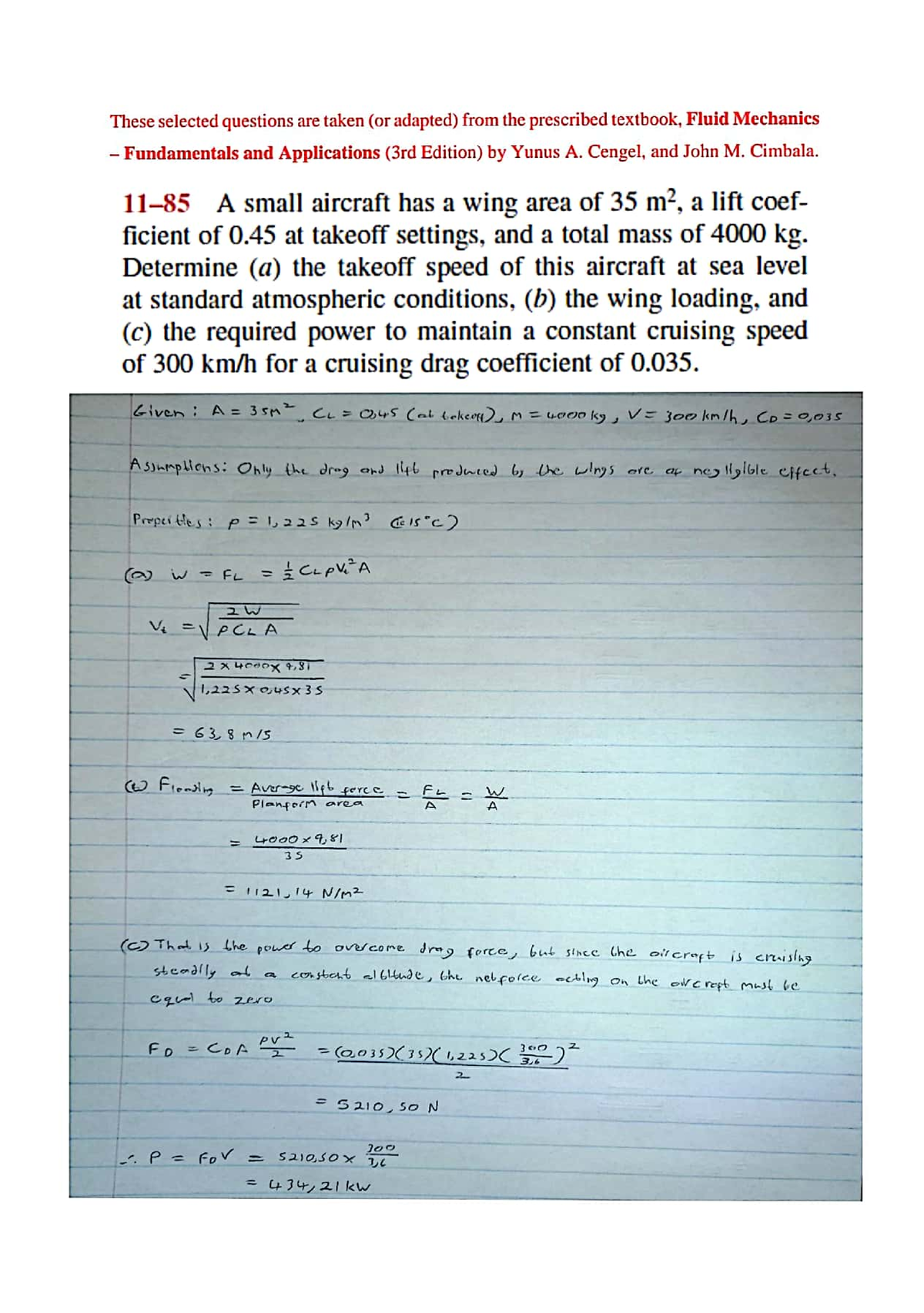 Tutorial Problems Solutions for Fluid Mechanics (ENGR 101) - Studocu