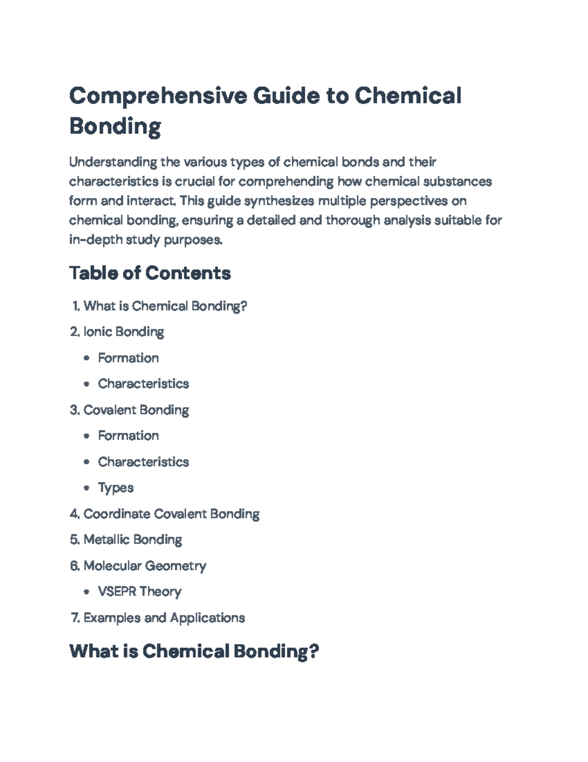 Comprehensive Guide to Chemical Bonding and Molecular Geometry ...