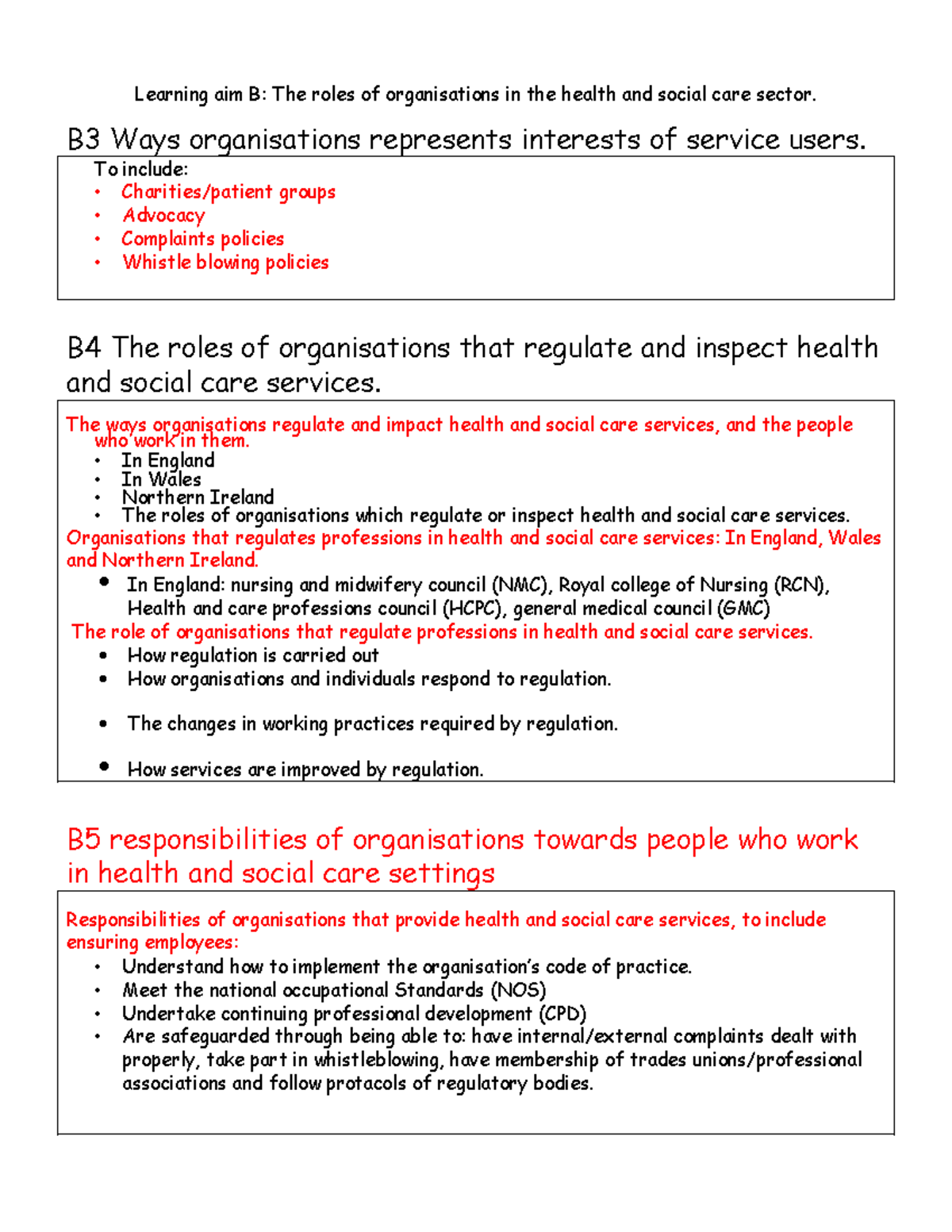 B3, B4 & B5: Roles of Organizations in Health & Social Care Regulation ...
