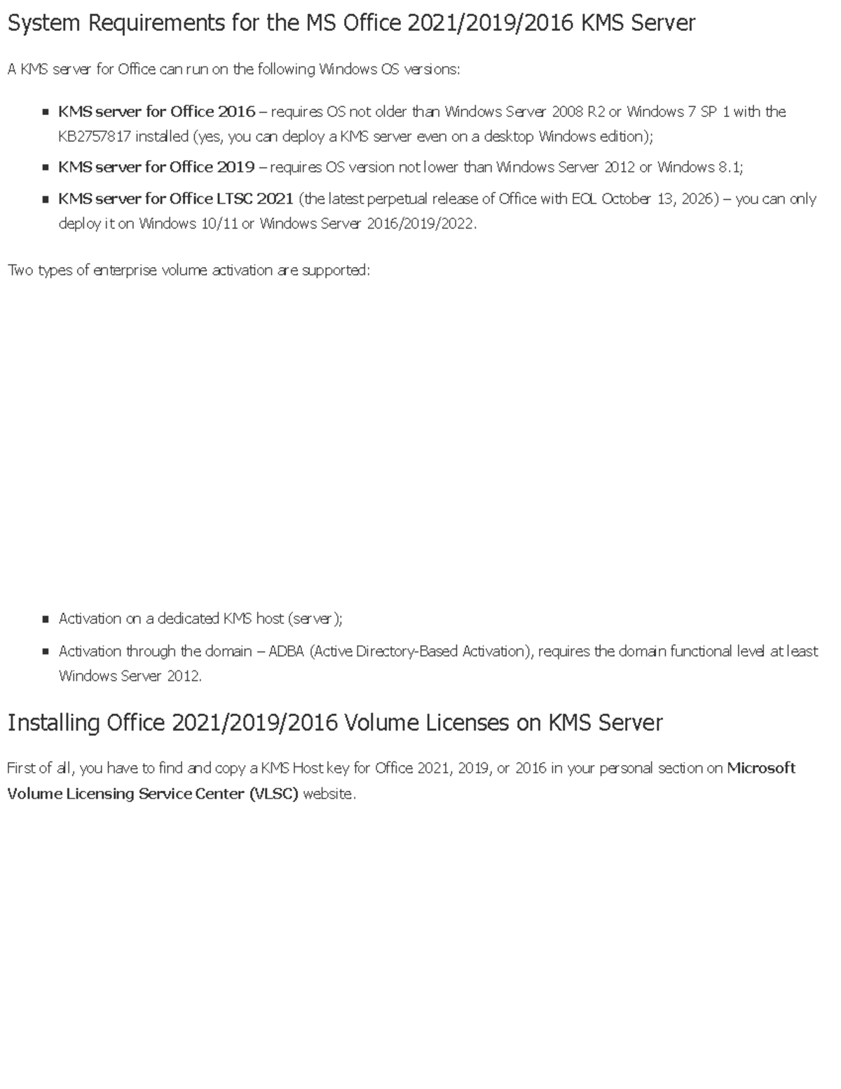 Configuring KMS for Office 2021/2019/2016 Volume Activation Guide - Studocu