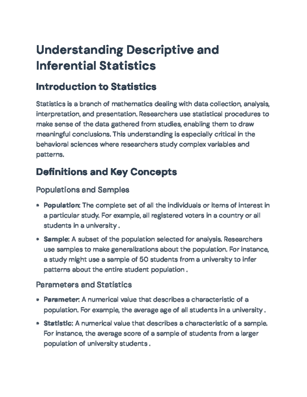 Descriptive and Inferential Statistics: Key Concepts and Examples ...