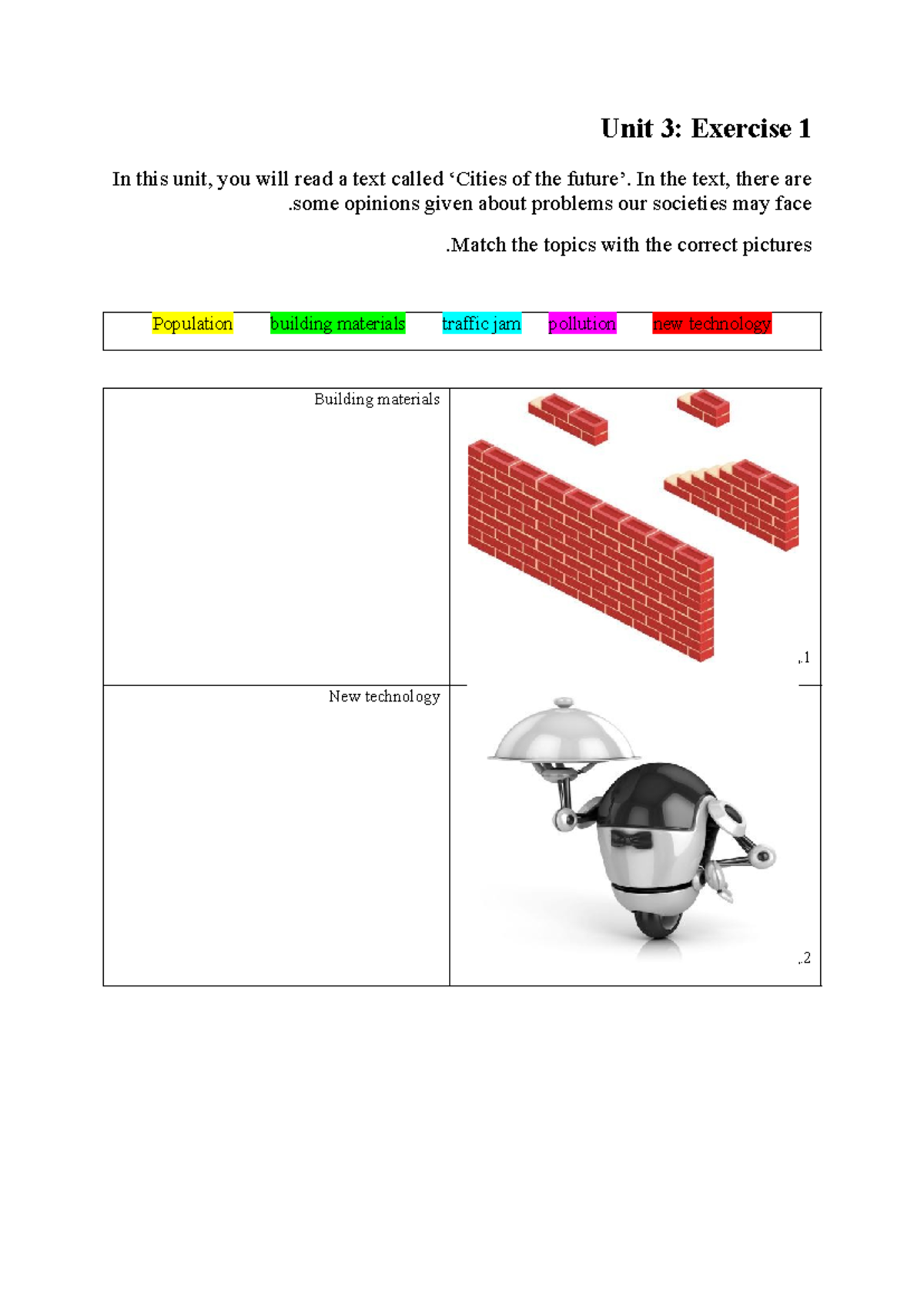 Unit 3: Reading Exercise Guide for 'Cities of the Future' - Studocu