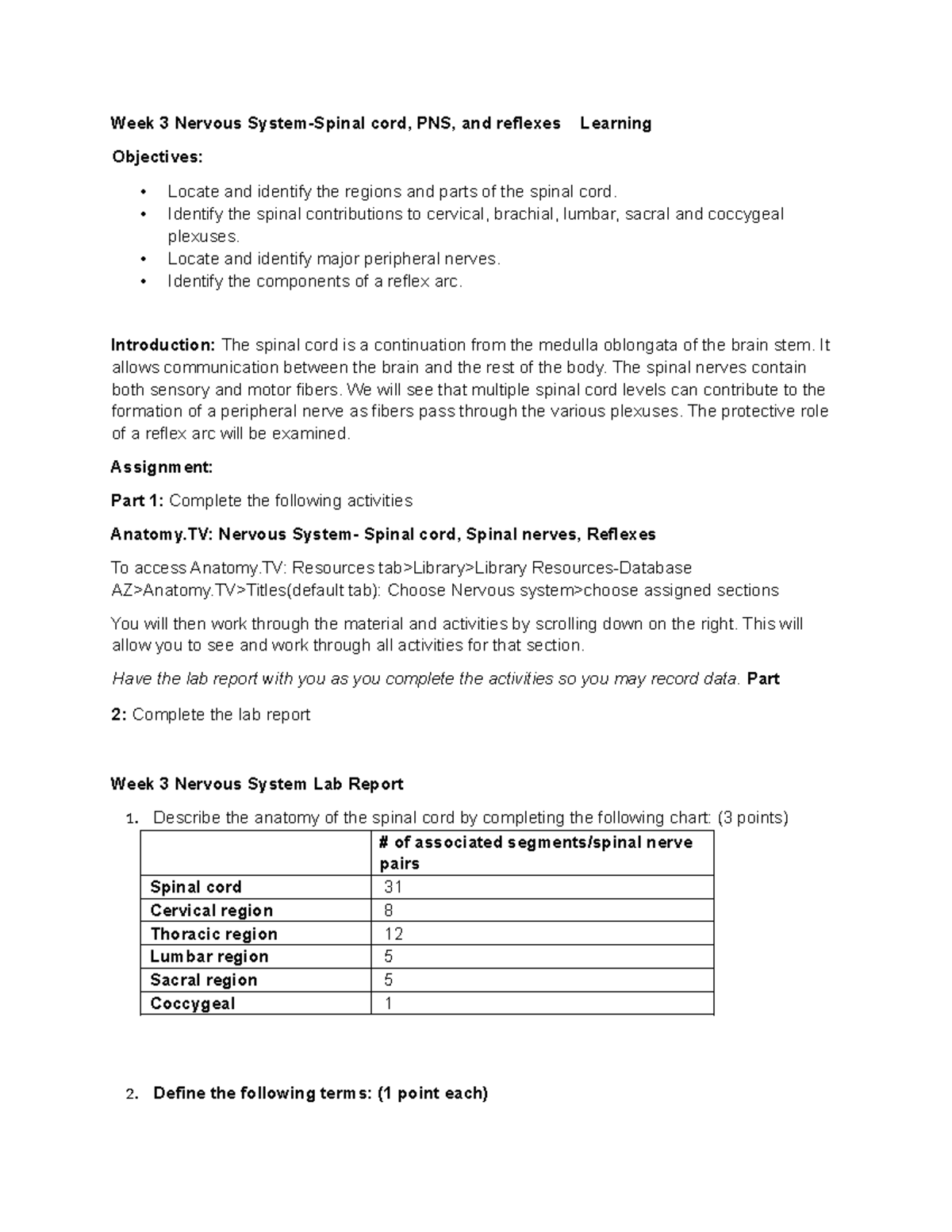 BIO252 W3 Lab Report: Exploring Spinal Cord & PNS Reflexes - Studocu