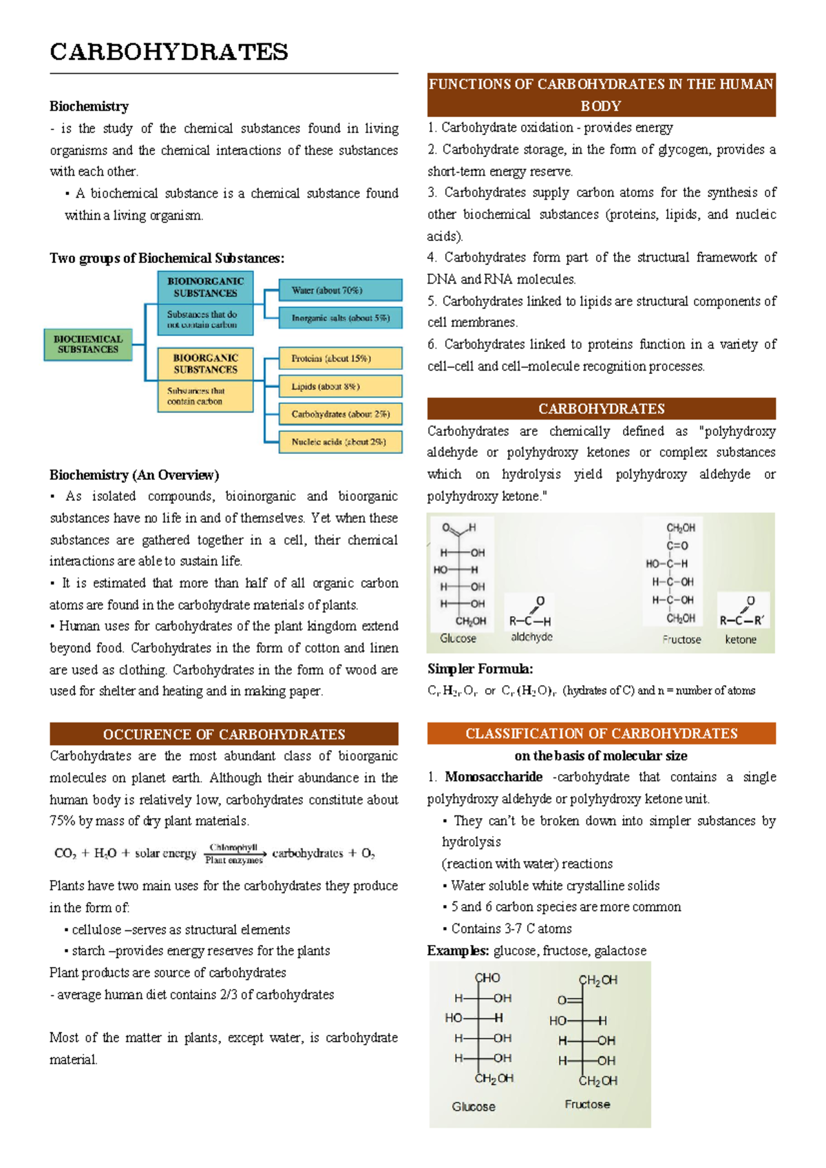 Carbohydrates in Biochemistry: Key Concepts & Functions (BIOL 300 ...
