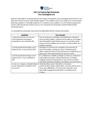 SOC 112 Module Four Worksheet - SOC 112 Module Four Worksheet Wealth ...