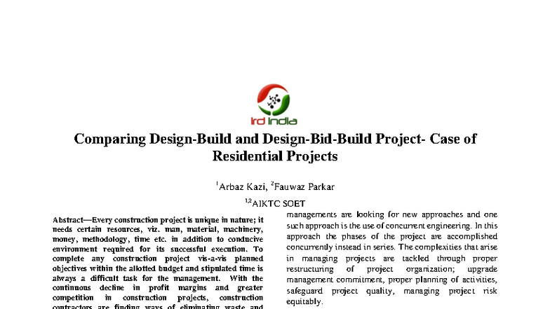 Comparative Analysis of Traditional vs. Concurrent Engineering in ...