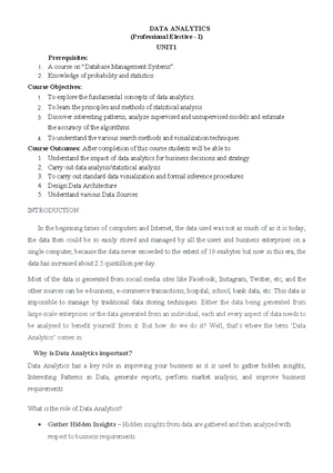 DA 2 - jntuh notes - DATA ANALYTICS (Professional Elective - I) UNIT 2 ...