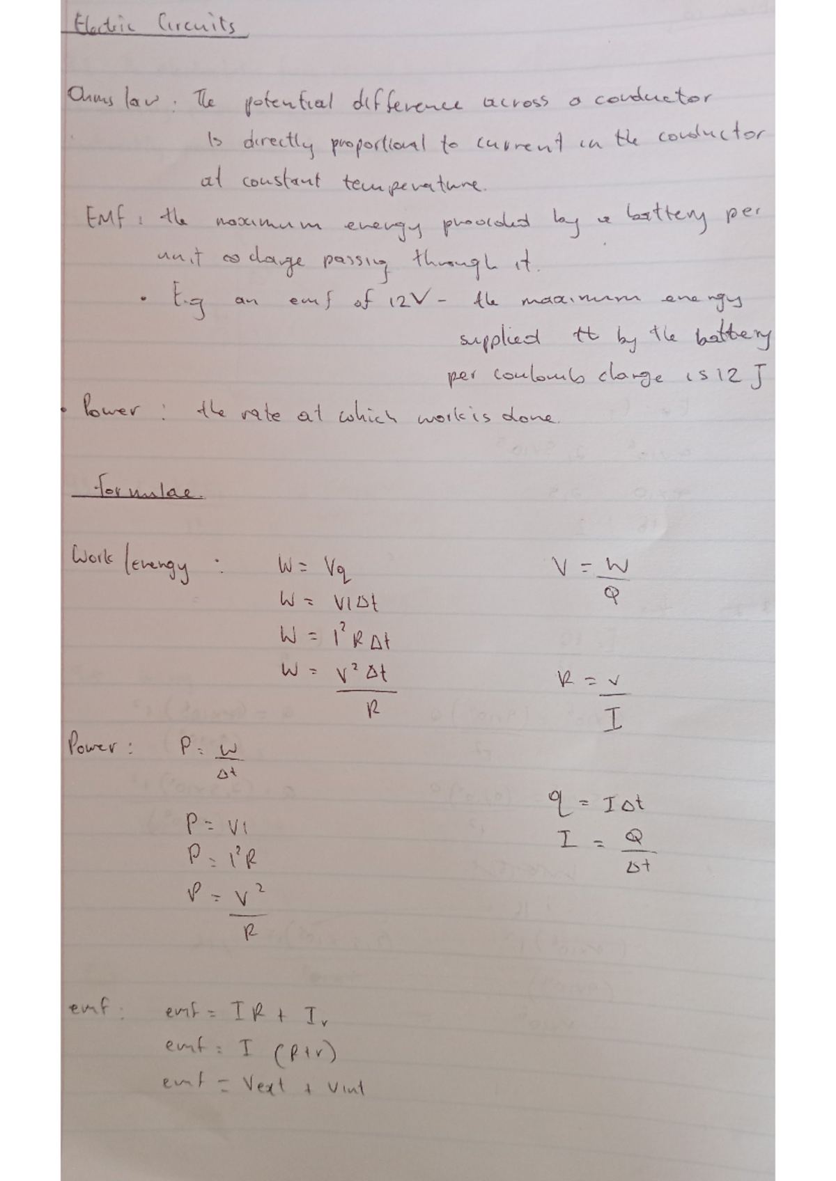 Grade 11 Physics: Electric Circuits & Ohm's Law Study Notes - Studocu