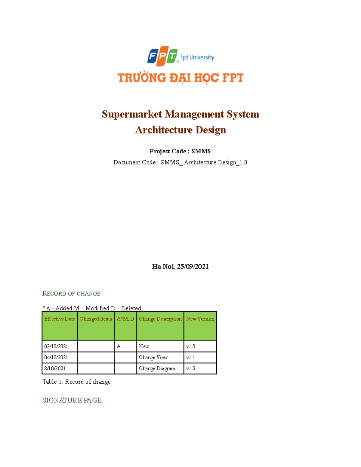 Assignment 1: Architecture Design for Supermarket Management System ...