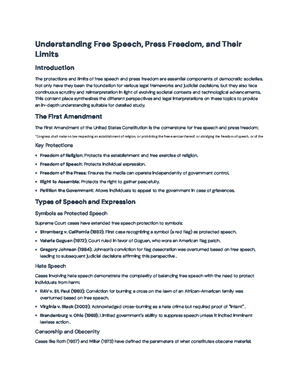 Understanding Free Speech and Press Freedom Challenges (POL 101 ...
