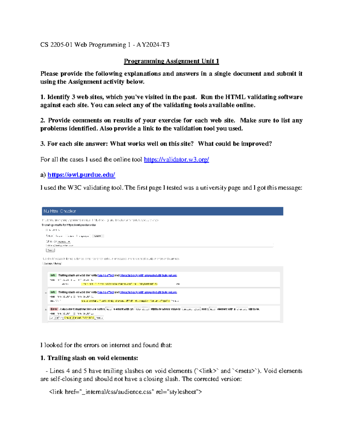CS 2205-01 Web Programming 1 - AY2024-T3 Programming Assignment 1 - Studocu