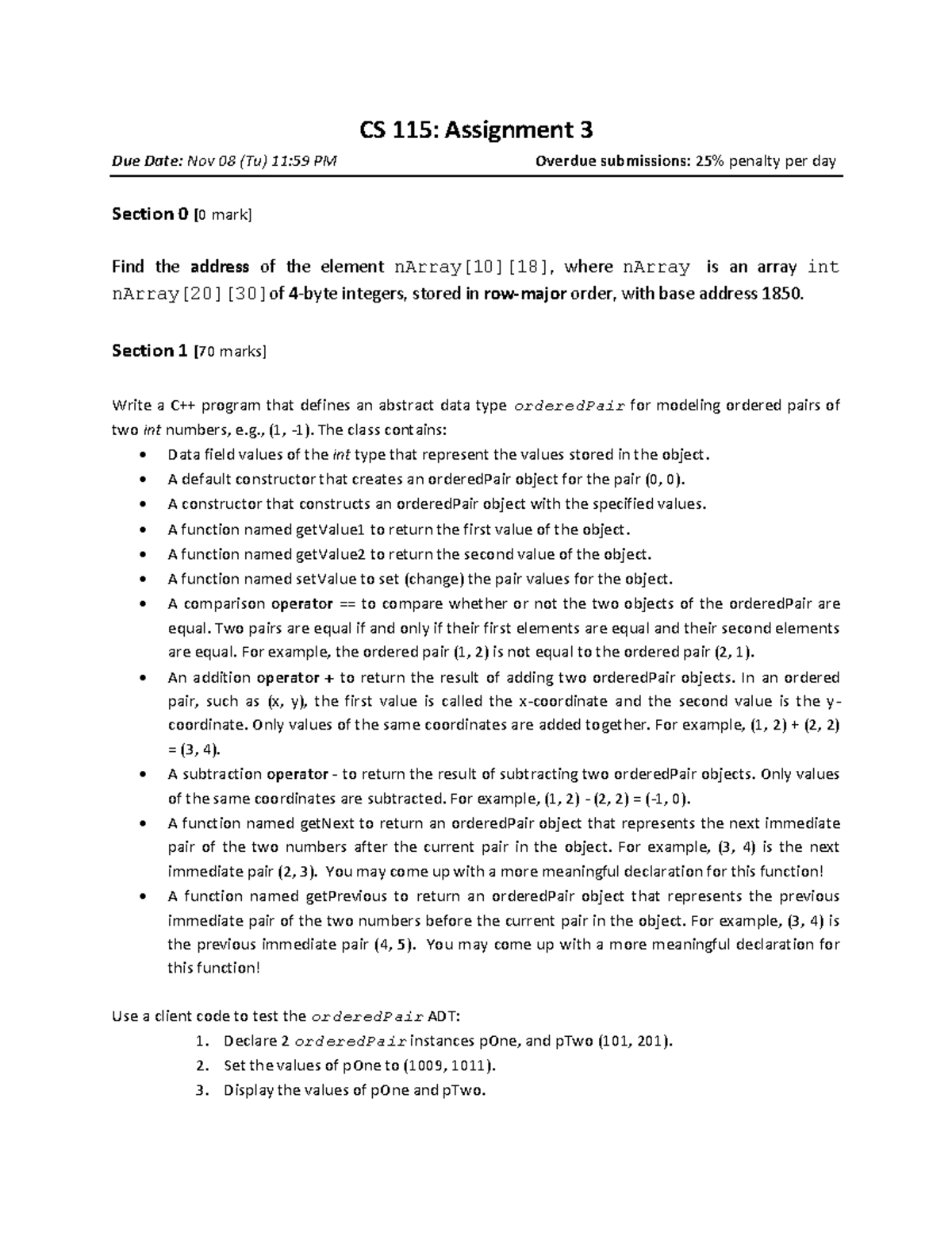 ASG3 115 - Assignment #3 - CS 115: Assignment 3 Due Date: Nov 08 (Tu) 11:59 PM Overdue ...