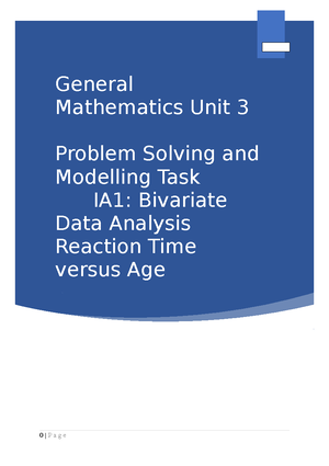 IA1 General Maths - Bivariate Data Exemplar - 1 Introduction This ...