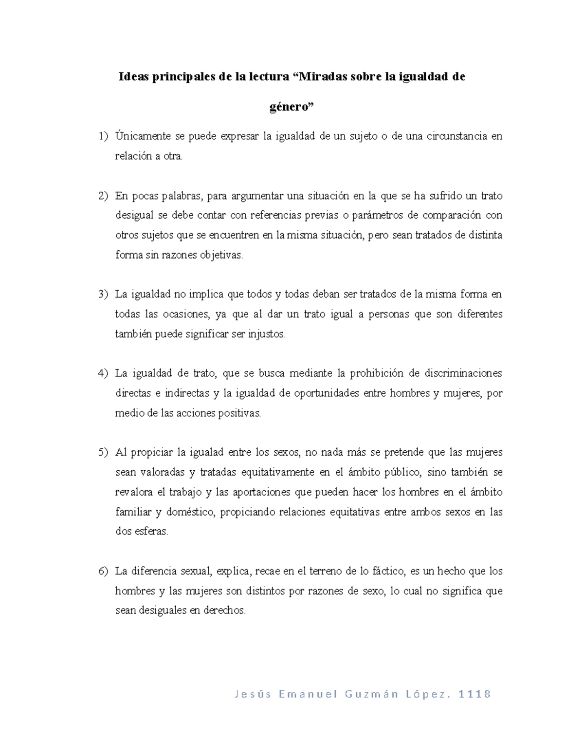 Ideas principales miradas sobre la igualdad de genero - Ideas ...