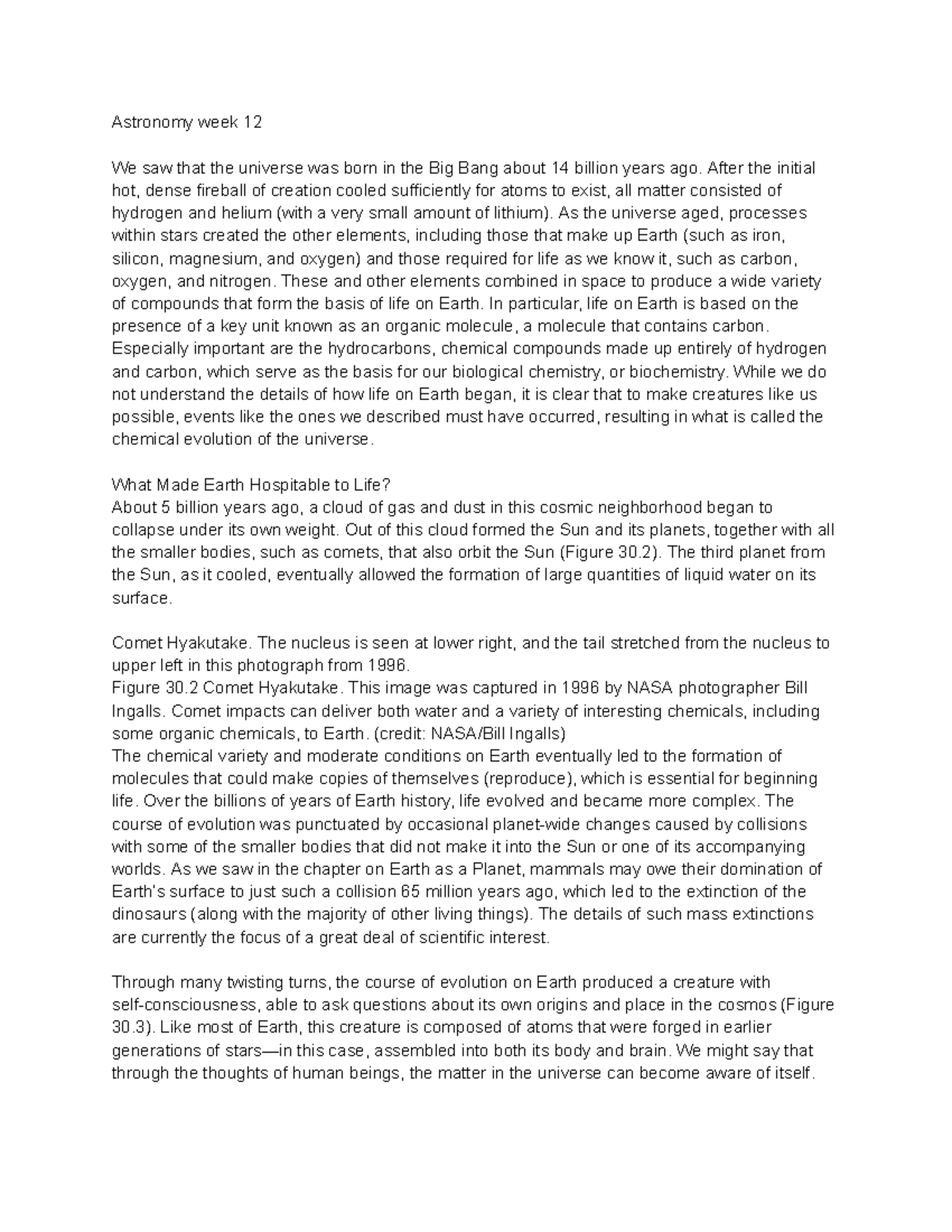 Astronomy 12: The Origins of Life and Habitability in the Universe - Studocu